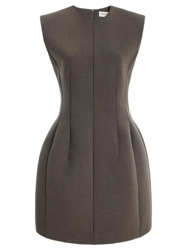 THE FRANKIE SHOP Bryn Cinched Crepe Mini Dress - Grey