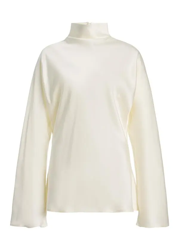 RÓHE Minimal-waisted Satin Top - Ivory