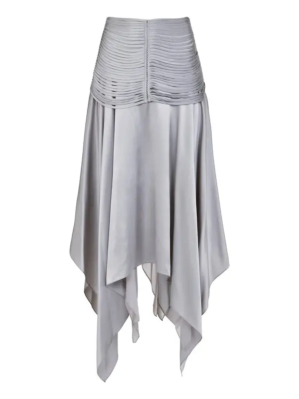 FRANCESCA MIRANDA Erden Silk Skirt - Silver