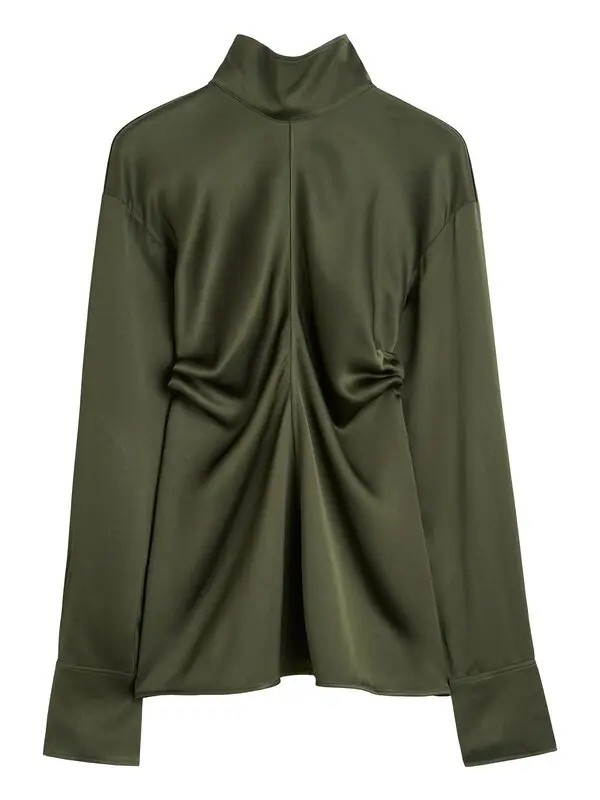 TOTEME Slouch Satin Top - Green