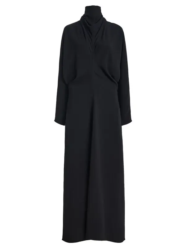 TOTEME Slouch Waist Crepe Midi Scarf Dress - Black