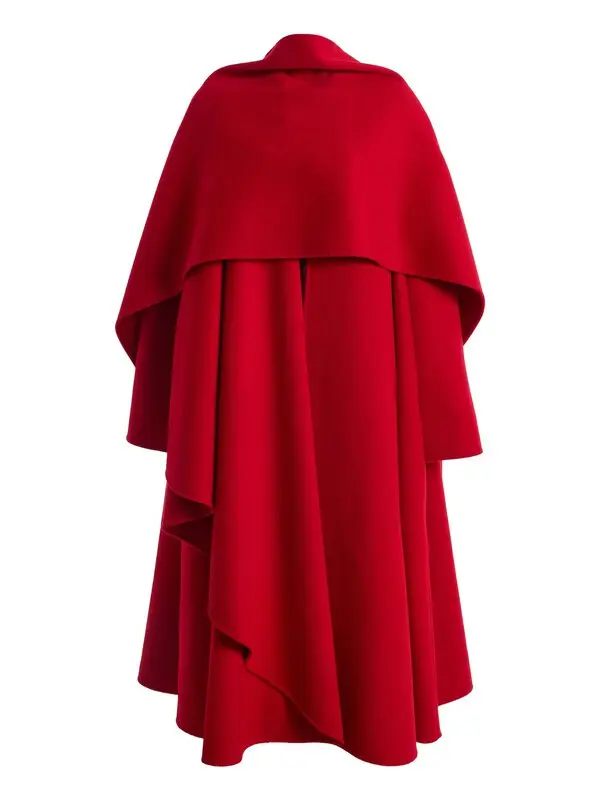 Tove Maxime Wool Scarf Coat - Red