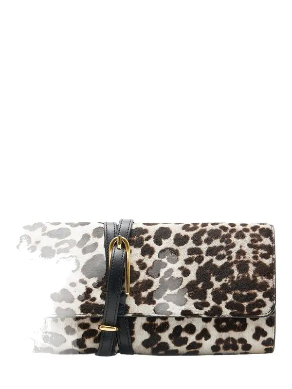 LIFFNER Belted Leopard Calf Hair Clutch - Animal