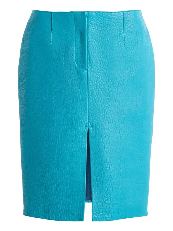 Tove Reeva Leather Mini Skirt - Blue
