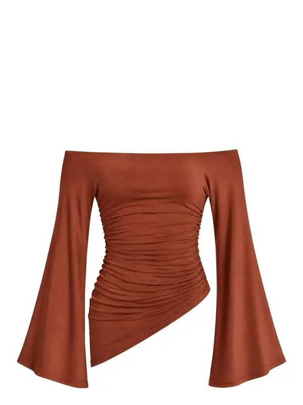 CELESTINE & MAE Seraphine Batwing Asymmetric Top - Orange