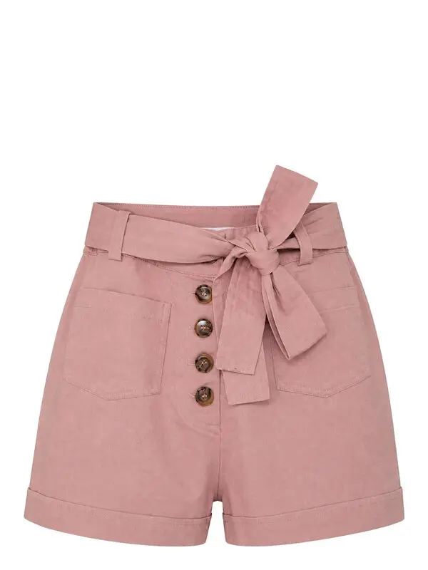 SVETLANA K Sasha Shorts High-waisted Organic Cotton In Powder - Pink