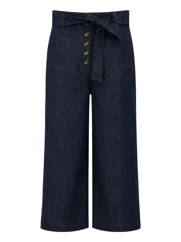 SVETLANA K High-waisted Cropped Jeans Organic Denim In Raw - Blue