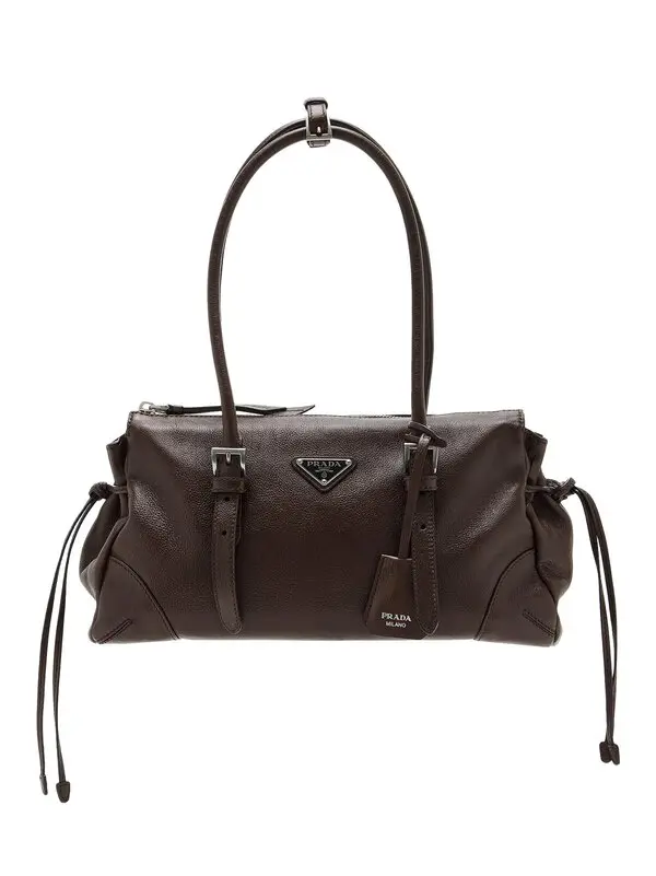 Prada Bonnie Leather Bag - Brown