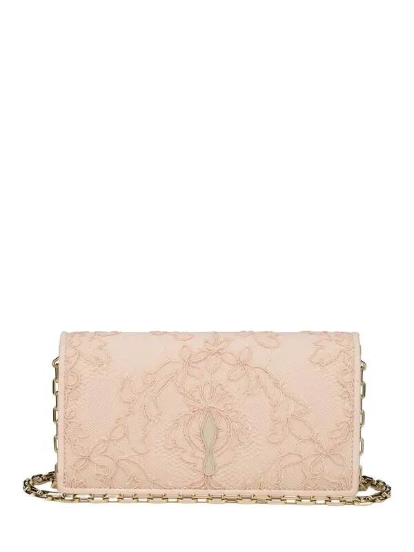 CHRISTIAN LOUBOUTIN Bettina Satin Lace Clutch - Neutral