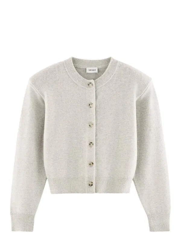 Arakii Nea Knitted Wool Cardigan - Neutral