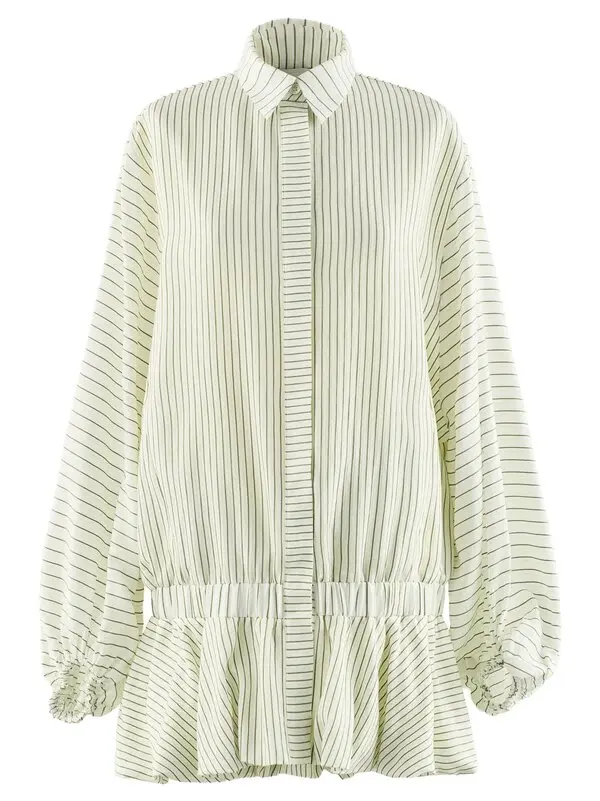 Arakii Balloon Shirt Mini Dress - Stripe