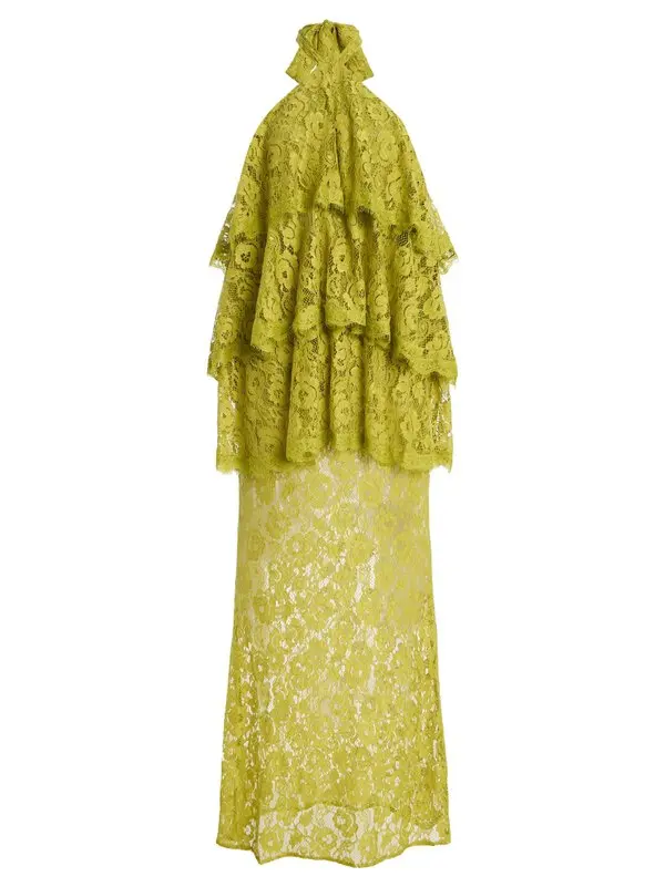 THIRD FORM Lovelight Tiered Lace Dress - Green
