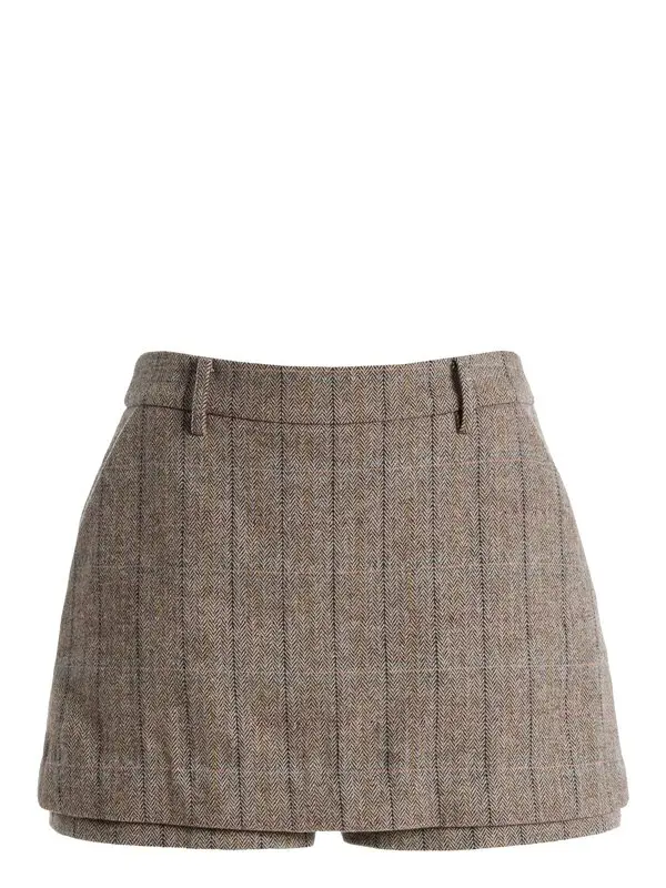 FAVORITE DAUGHTER The Spencer Wool-blend Skort - Grey