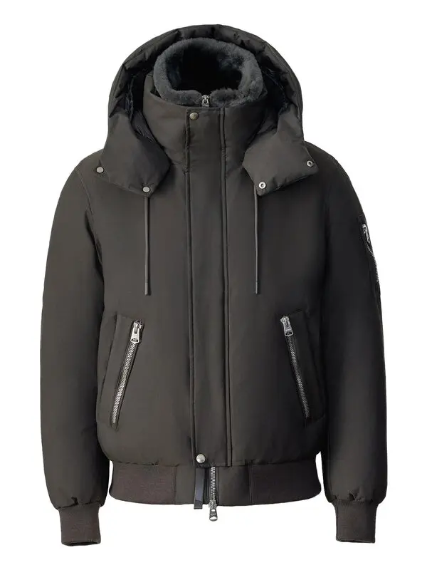 Mackage Iker 2-in-1 Down Bomber With Removable Shearling Bib - Carbon