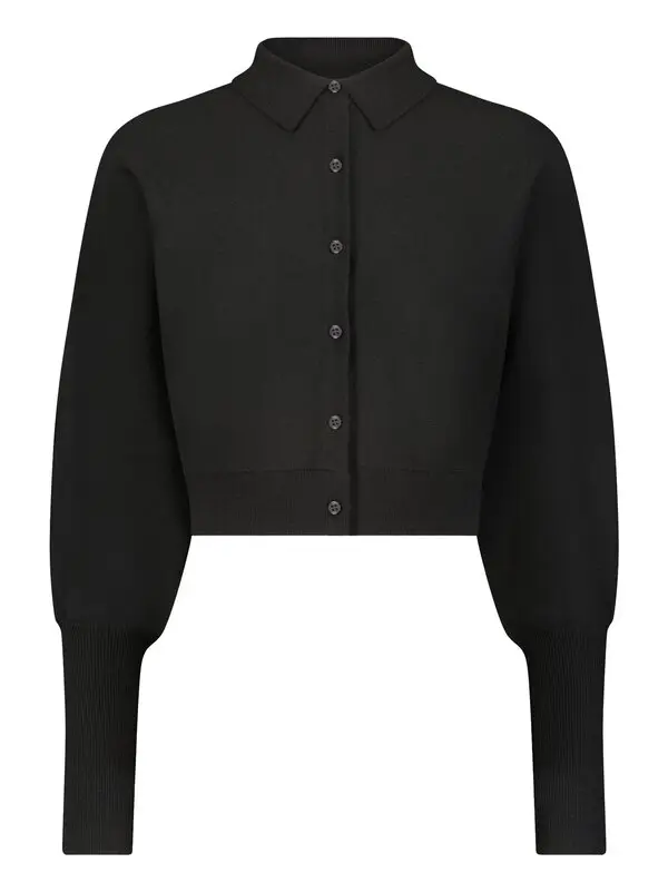 Lela Rose Cropped Dolman Cardigan - Black