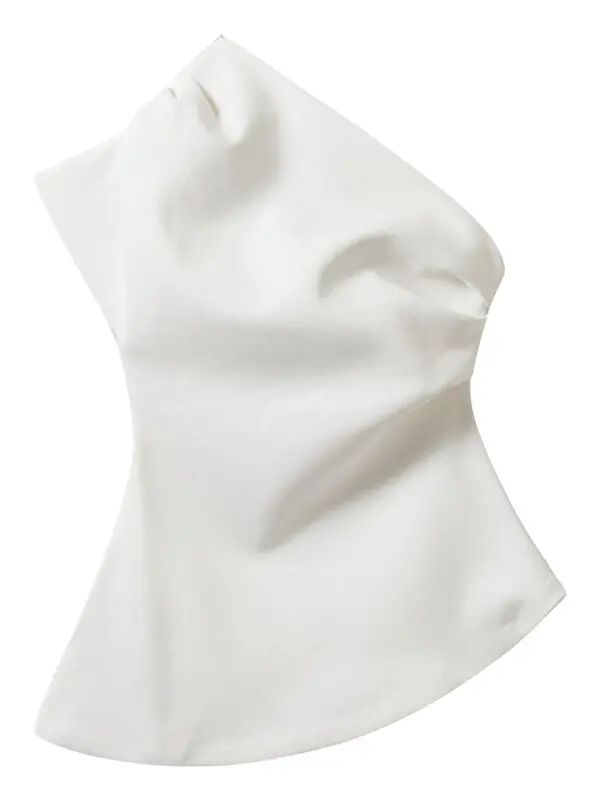 THE GARMENT Glam Cotton-blend Asymmetric Tee - Ivory