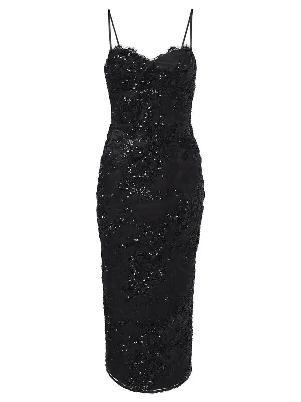 Rebecca Vallance Beau Sequined Cocktail Dress - Black