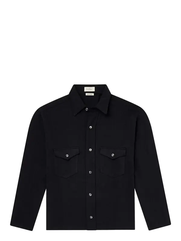 SECOND / LAYER Field Cotton-twill Shirt - Black