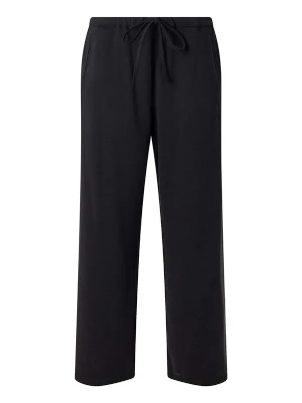 SECOND / LAYER Straight-leg Drawstring Lyocell-twill Trousers - Black