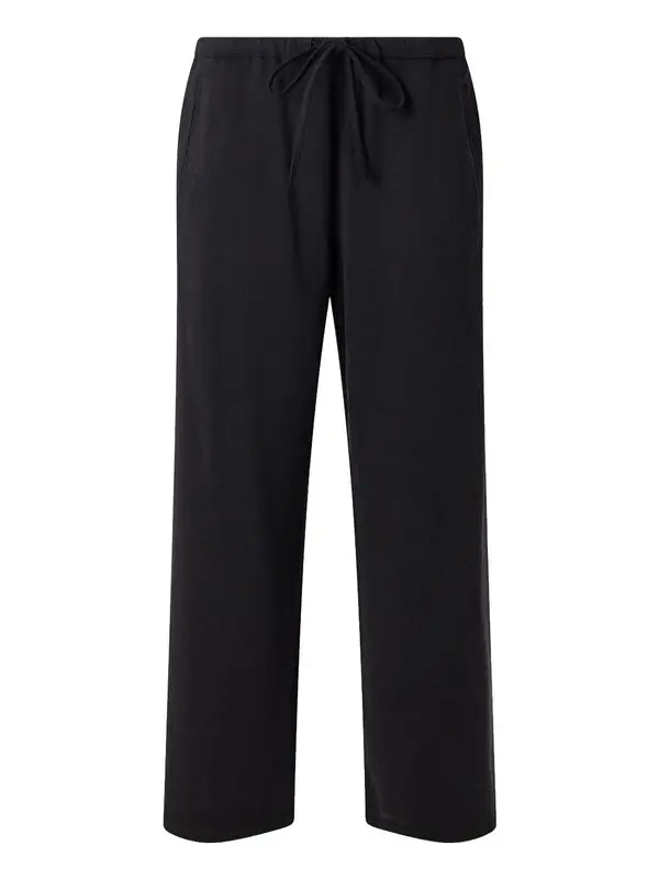 SECOND / LAYER Straight-leg Drawstring Lyocell-twill Trousers - Black