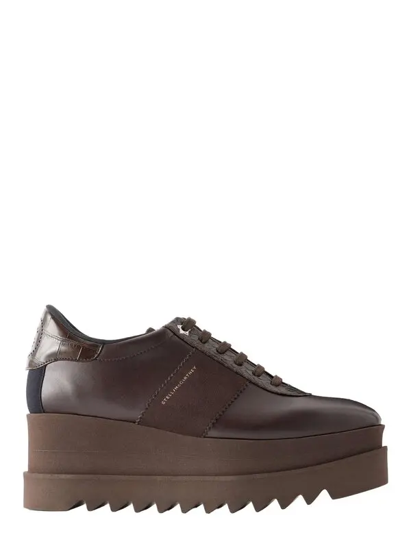 Stella McCartney Snake-effect Leather Sneakers - Brown