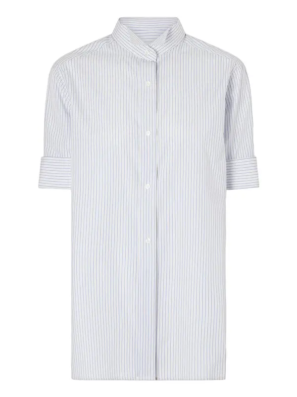 MAISON MARGIELA Striped Cotton-poplin Shirt - Blue