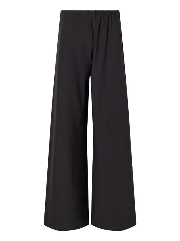 LA LIGNE Colby Cotton-poplin Wide-leg Pants - Black