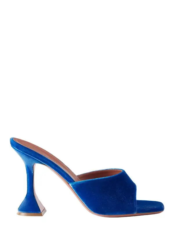 Amina Muaddi Lupita 95 Velvet Mules - Blue
