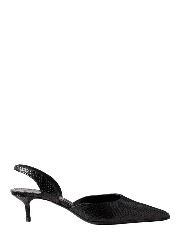 Staud Sebastian Snake-effect Leather Pumps - Black