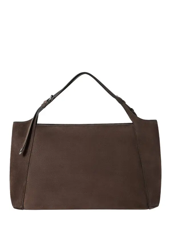 Brunello Cucinelli Suede Sartorial Shopper Tote Bag - Brown