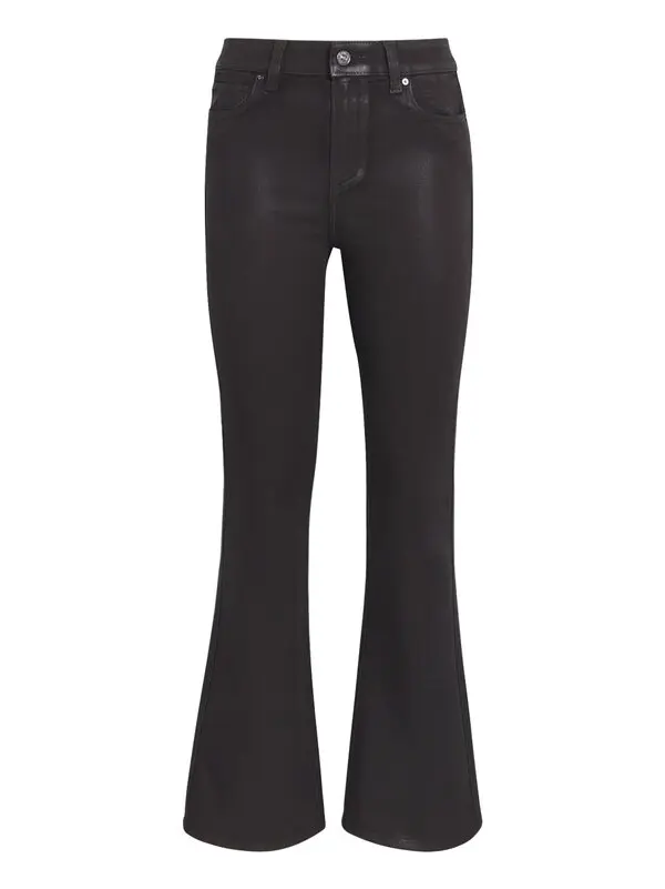 Paige Coated Laurel Canyon Bootcut Jeans - Brown