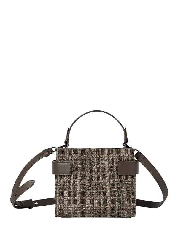 Brunello Cucinelli Small Tweed Essence Cross-body Bag - Brown