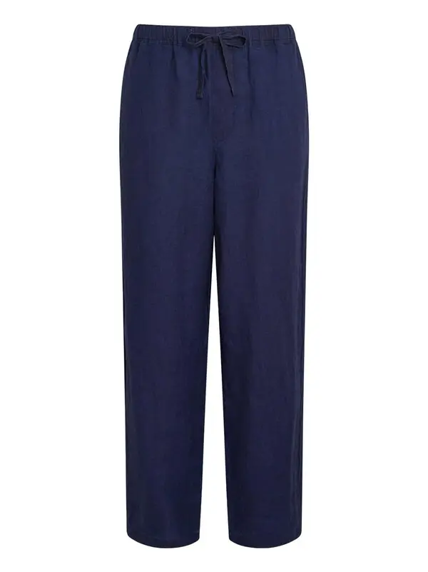 FRAME Linen Drawstring Trousers - Black