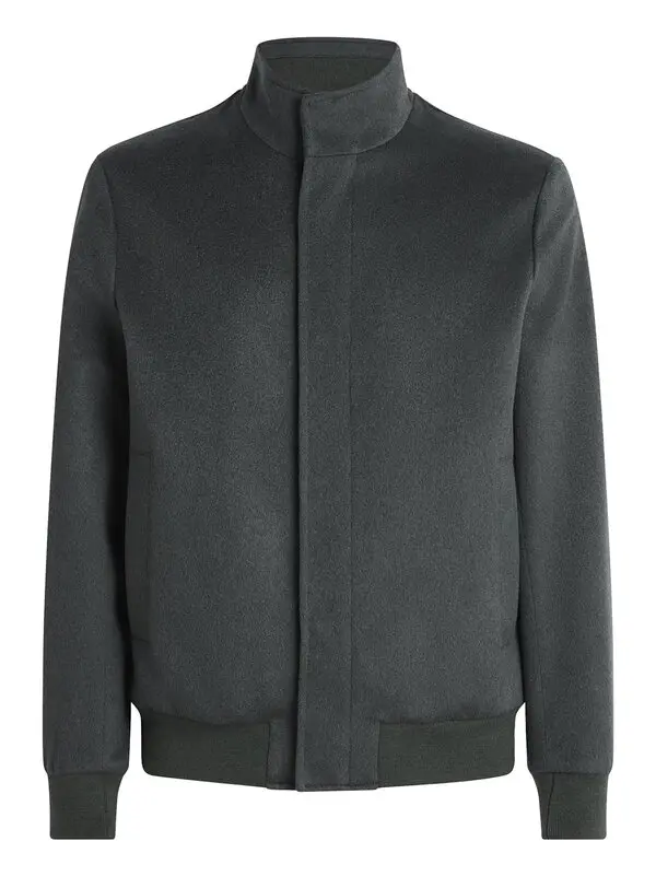 MAURIZIO BALDASSARI Cashmere Bomber Jacket - Green