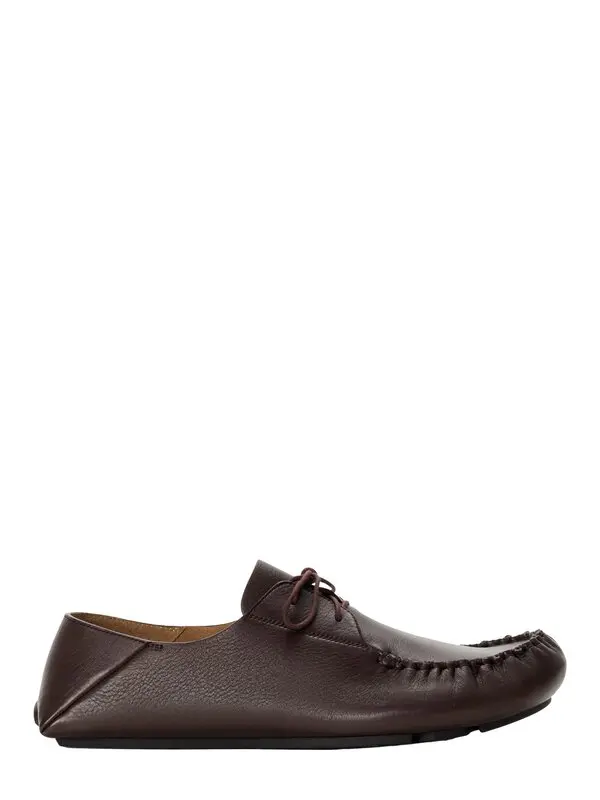 Loewe Leather Rambla Boat Shoes - Brown