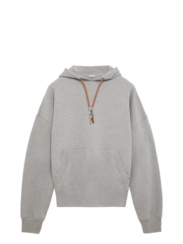 Loewe Cotton Key-detail Anagram Hoodie - Grey