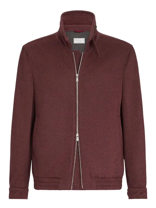 Brunello Cucinelli Virgin Wool Bomber Jacket - Grey