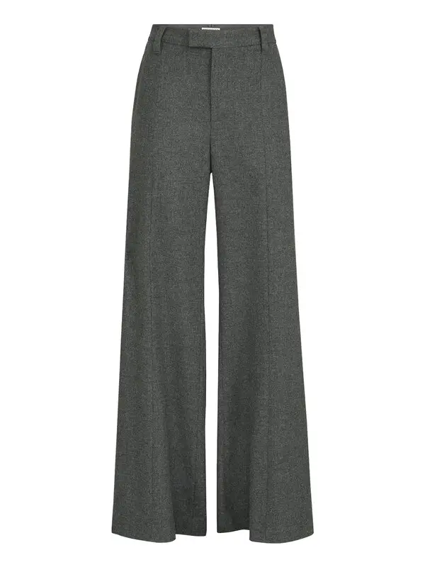 Brunello Cucinelli Wool-cashmere Flare Tailored Trousers - Grey
