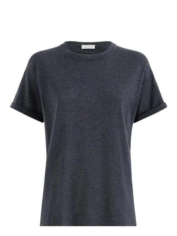 Brunello Cucinelli Cashmere-silk Blend T-shirt - Blue