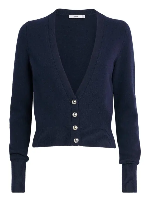 Safiyaa Wool-cashmere Cardigan - Navy