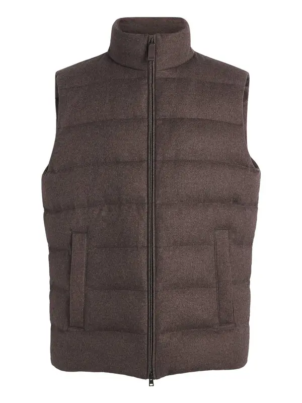 Herno Silk-cashmere Down Quilted Gilet - Brown