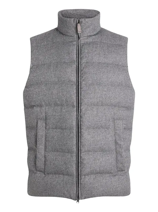 Herno Silk-cashmere Down Quilted Gilet - Grey