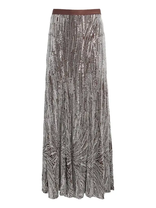 Rabanne Sequin-embellished Maxi Skirt - Brown
