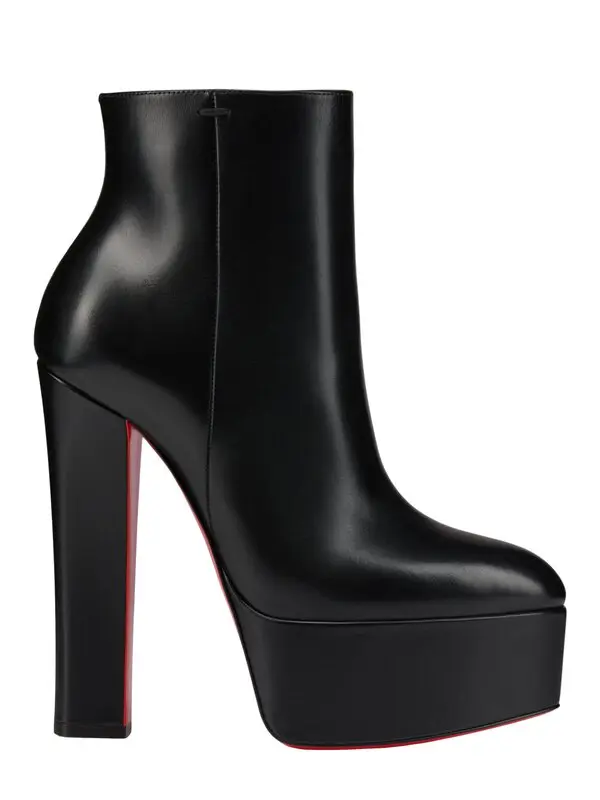 CHRISTIAN LOUBOUTIN Jenna Bootie 150 Leather Boots - Black