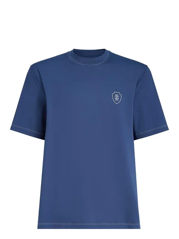 Brunello Cucinelli Comfort Nylon Logo T-shirt - Blue