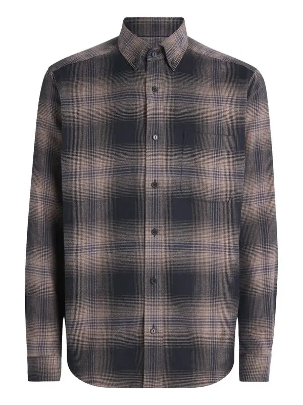 Eton Flannel Check Shirt - Navy