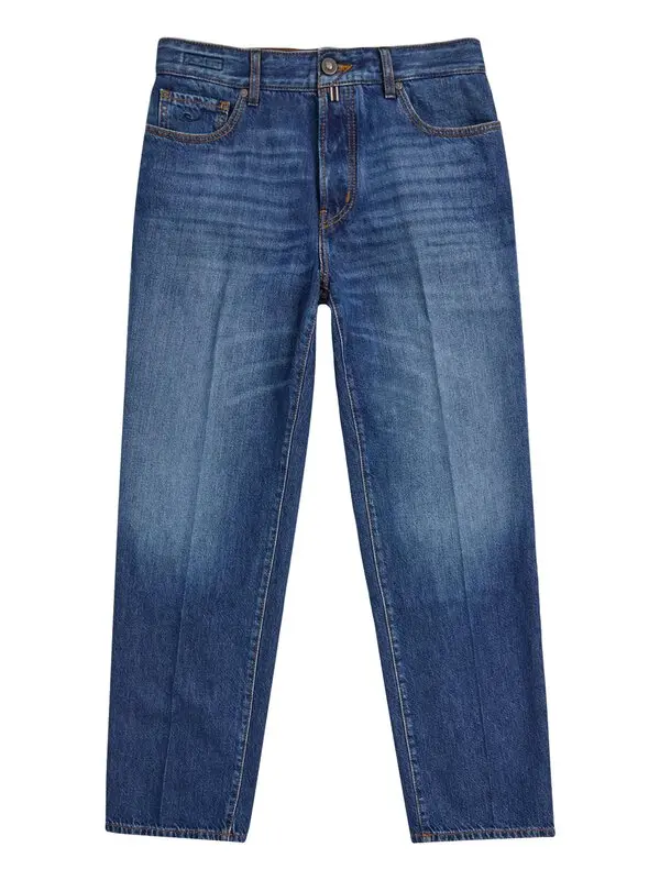 Jacob Cohen Suede-patch Alex Straight Jeans - Blue