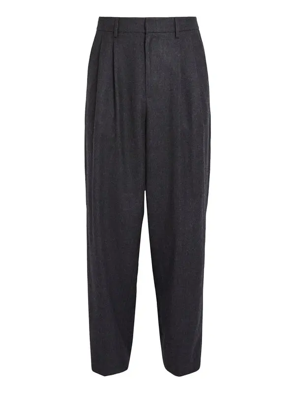 LE17SEPTEMBRE Wool Double-pleated Trousers - Grey