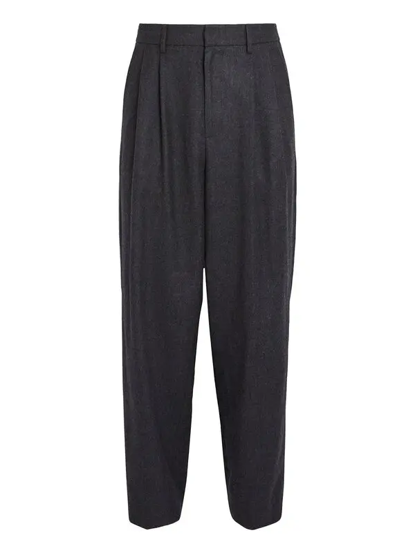 LE17SEPTEMBRE Wool Double-pleated Trousers - Grey