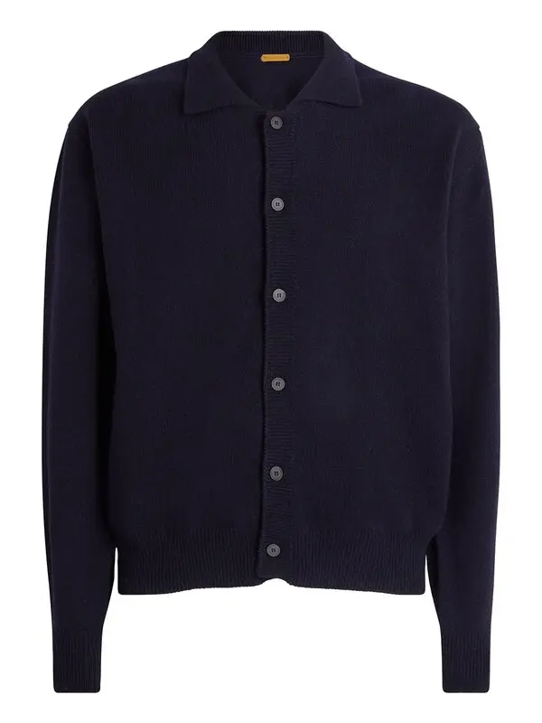 LE17SEPTEMBRE Wool-alpaca Collar Cardigan - Navy
